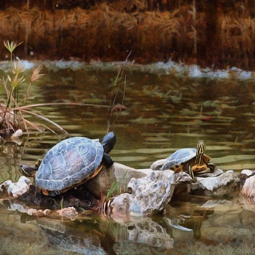 Blue Turtle Trails Communing With A King
